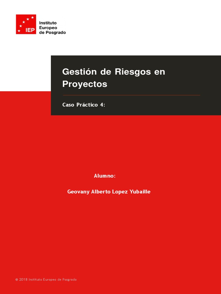 Caso Practico Clase 4 - Gestion de Riesgos en Proyectos | PDF ...
