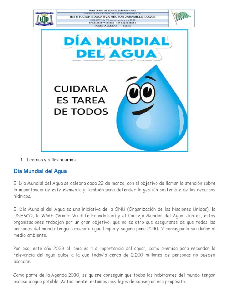 Dia Del Agua | PDF | Agua | Naciones Unidas