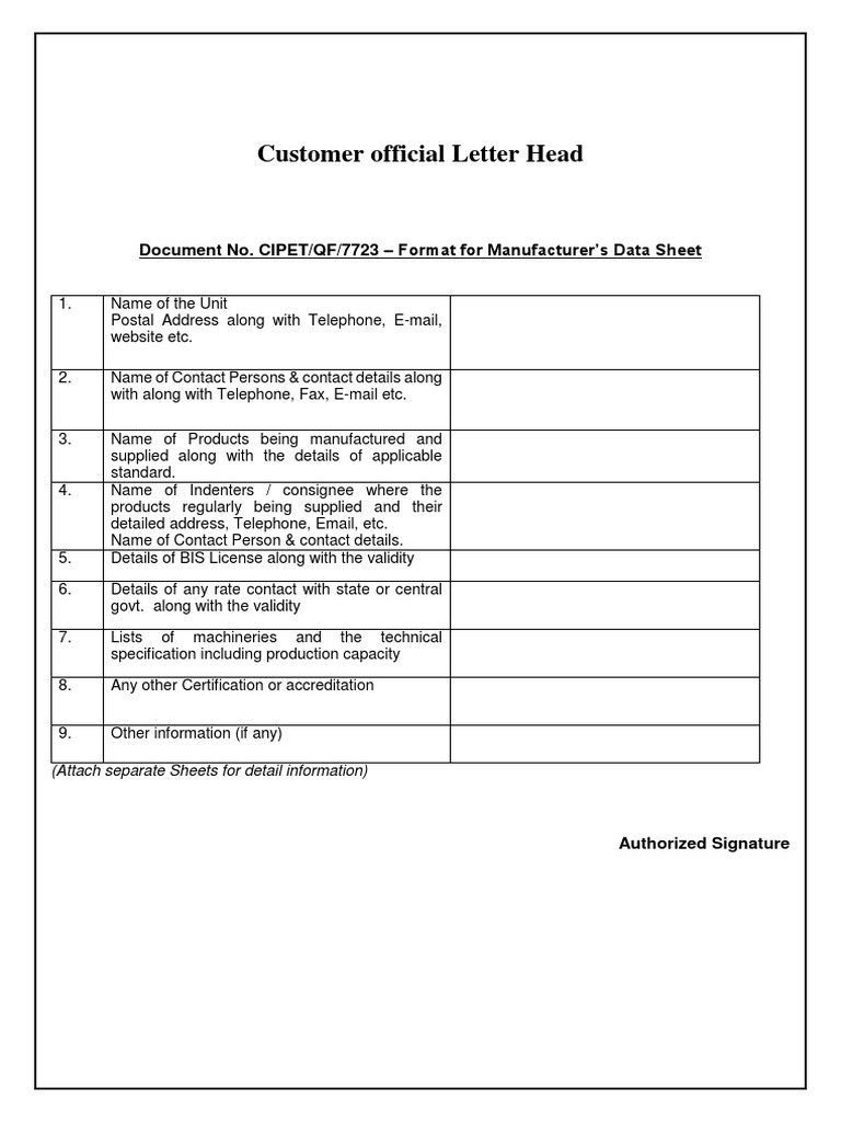 Manufacturer's Data Sheet Guide | PDF | Business | Law