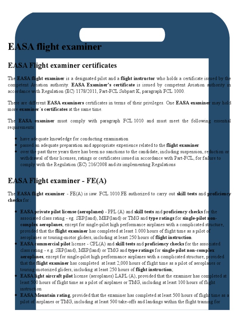EASA Flight Examiner | PDF | Flight Instructor | Aviation