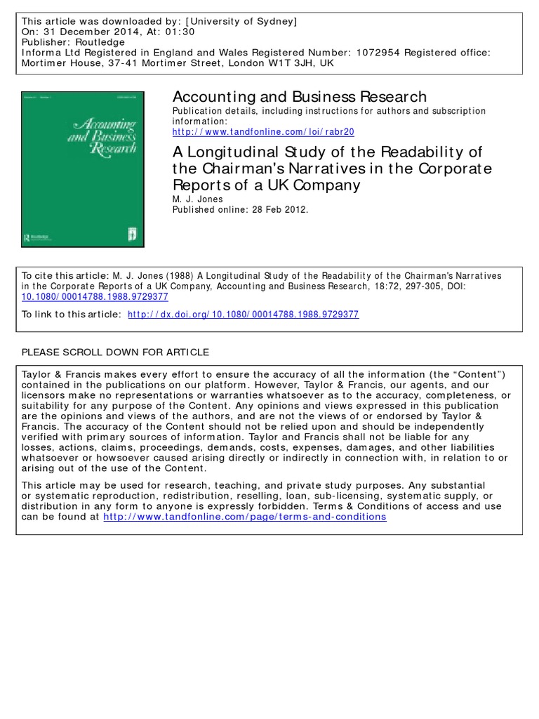 Accounting and Business Research | PDF