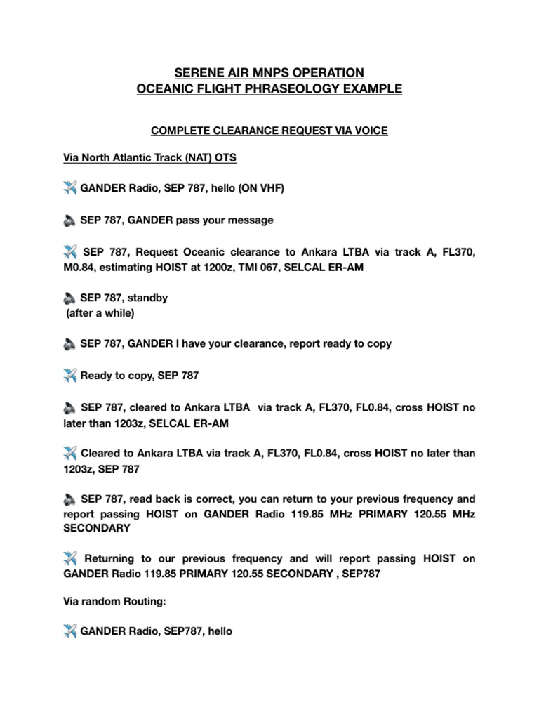 Oceanic Flight Phraseology 2 | PDF | Aviation | Radio