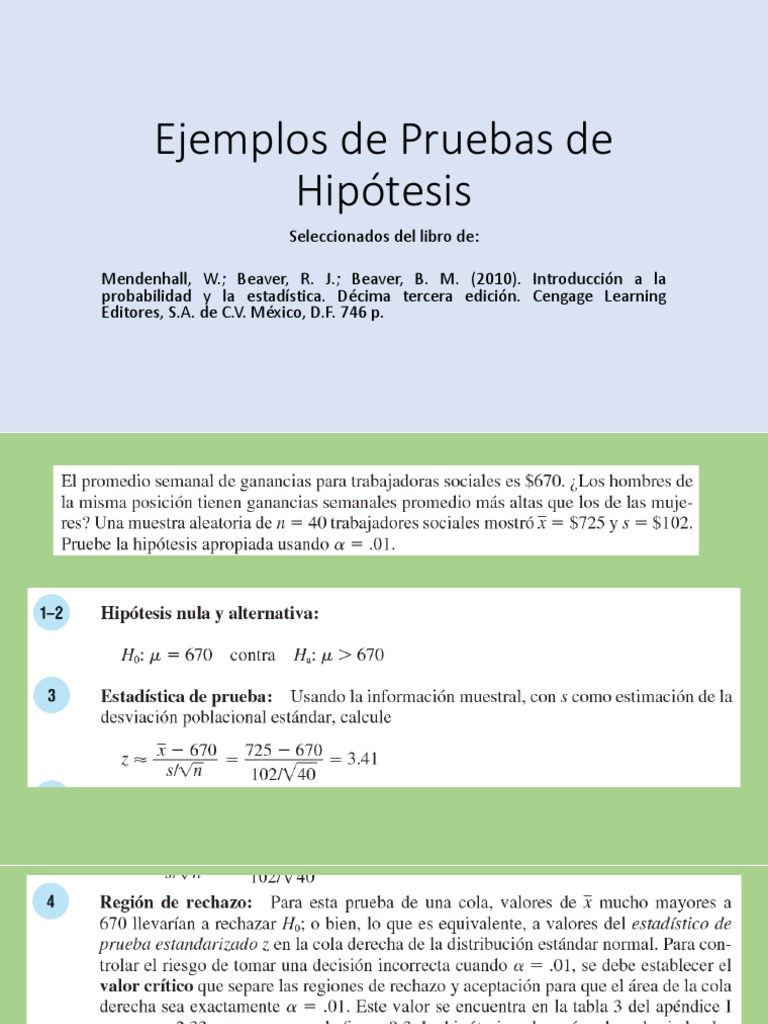 Ejemplos de Pruebas de Hipotesis | PDF