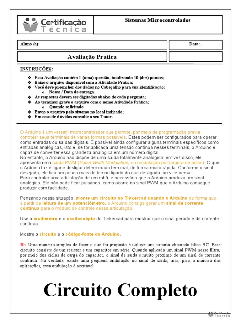 Sistemas Microcontrolados | PDF | Arduino | Rede elétrica