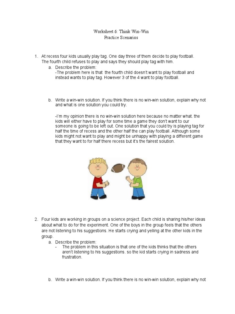 Worksheet 6 Think Win-Win | PDF