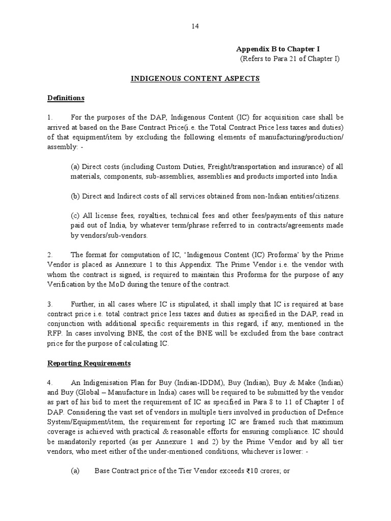 DAP 2020 Chapter 1 Appx B INDIGENOUS CONTENT ASPECTS | PDF | Accountant | Verification And ...