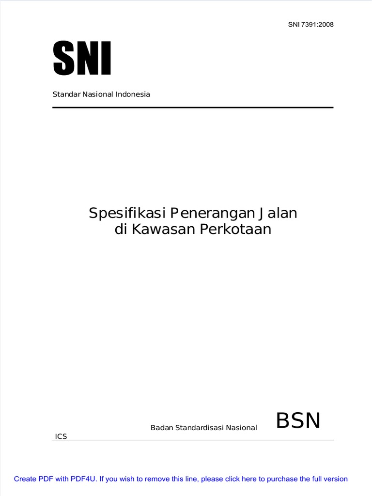 Dokumen - Tips - 07 Sni 7391 2008 Spesifikasi Penerangan Jalan | PDF