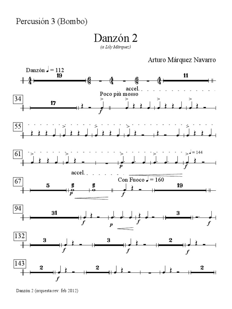 Danzón 2 Percusión 3 (Bombo) | PDF