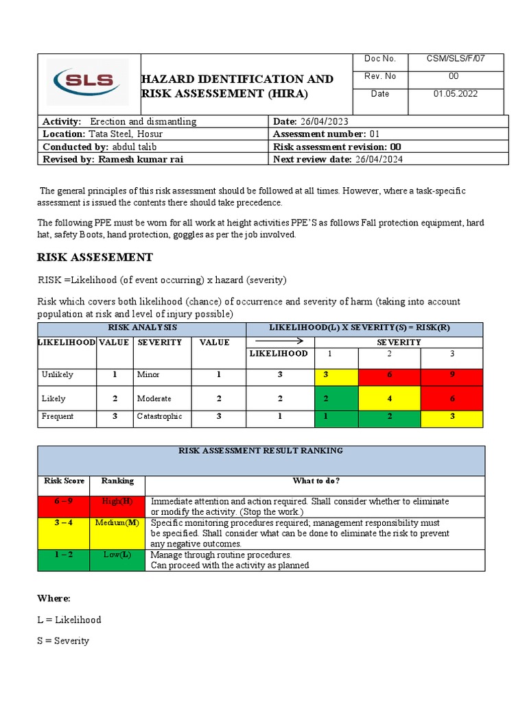 Hira - 01 | PDF | Risk | Risk Assessment