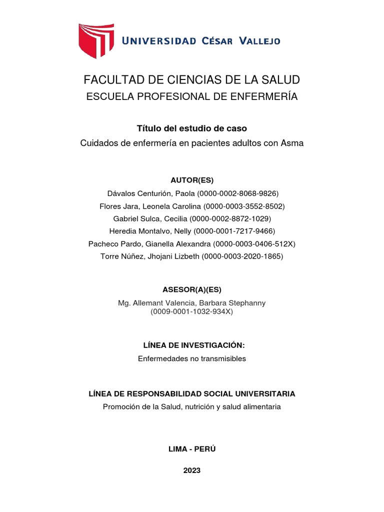 Estudio de Caso - Caratula Adulto I | PDF