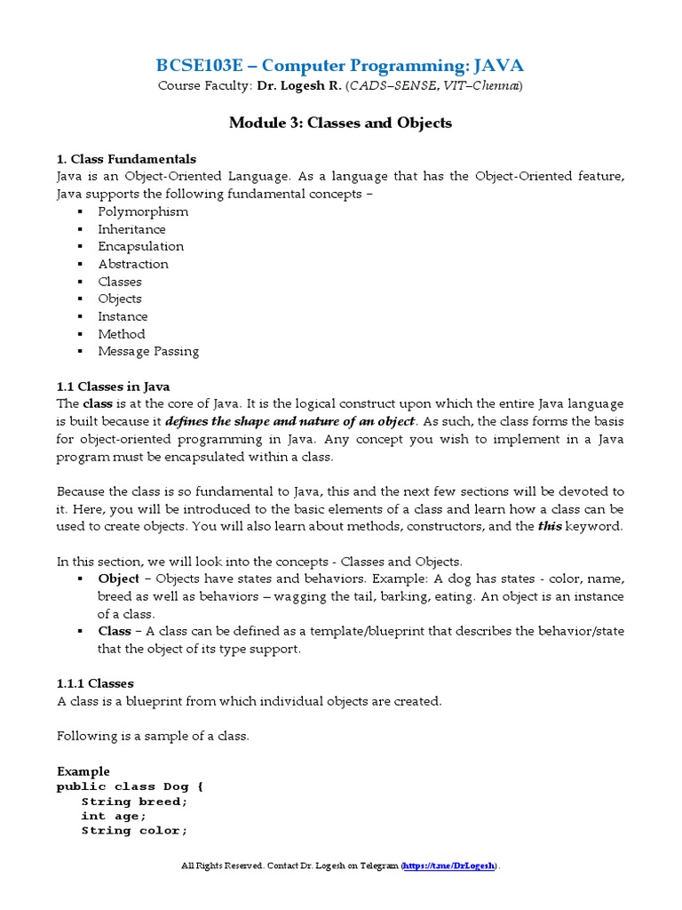 Java Module 3 | PDF | Class (Computer Programming) | Programming