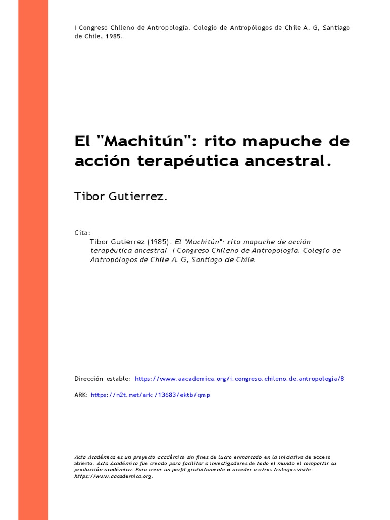 Tibor Gutierrez (1985) - El Machitún Rito Mapuche de Acción Terapéutica ...