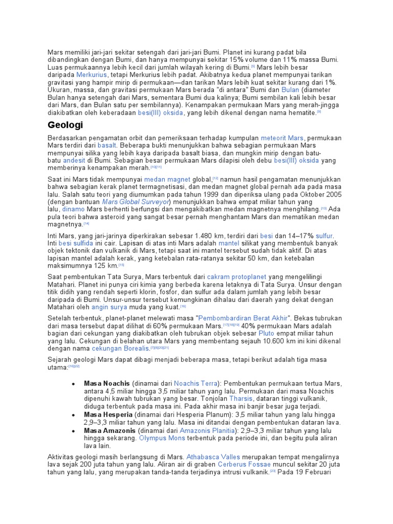 Ciri Ciri Mars | PDF