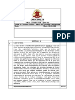 French I Semester 1 Final Exam | PDF | French Language | Language Mechanics