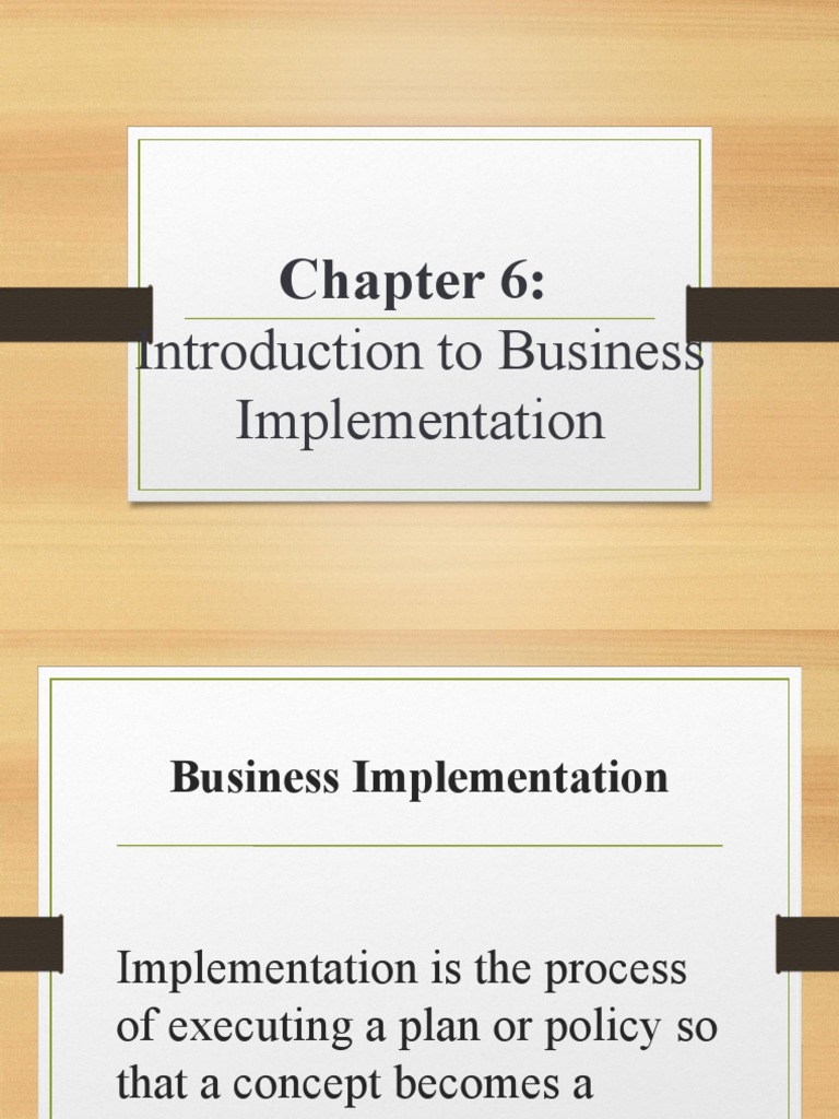 Introduction To Business Implementation | Download Free PDF ...