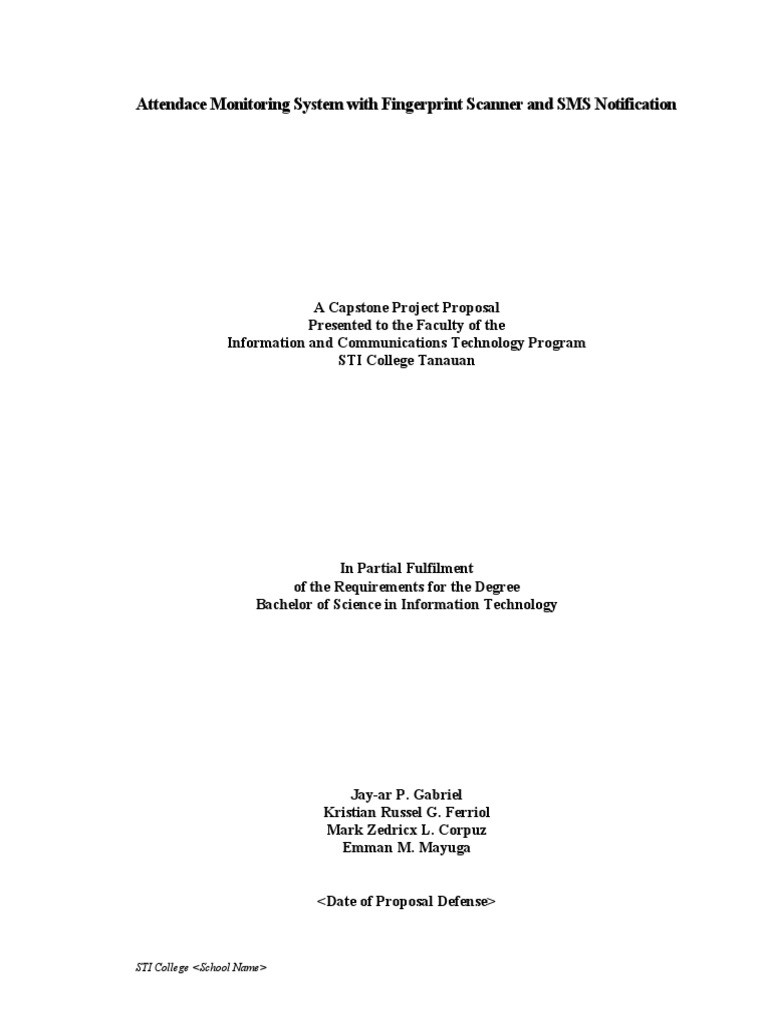 Attendance Monitoring System With Fingerprint Scanner and SMS ...