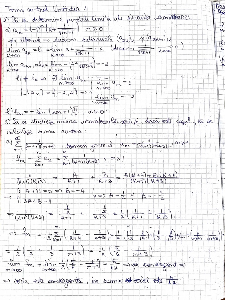 Tema 1 Analiza Matematica ASE | PDF