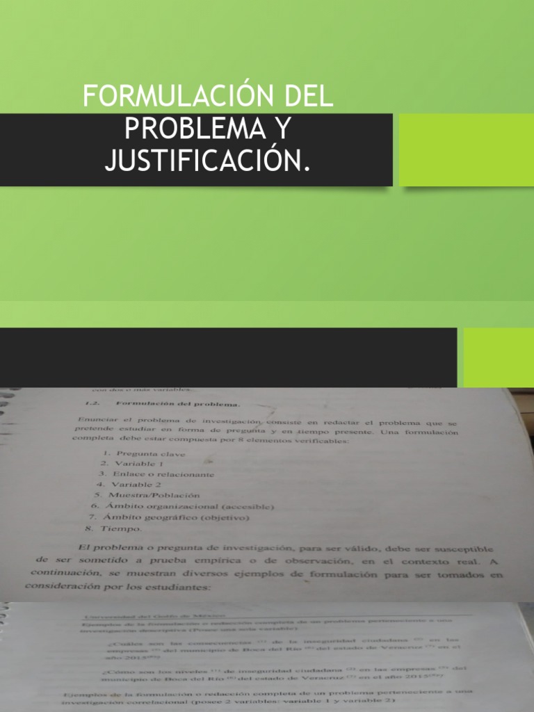 Formulación Del Problema y Justificación | PDF