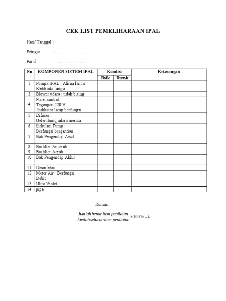 Form Monitoring Ipal | PDF