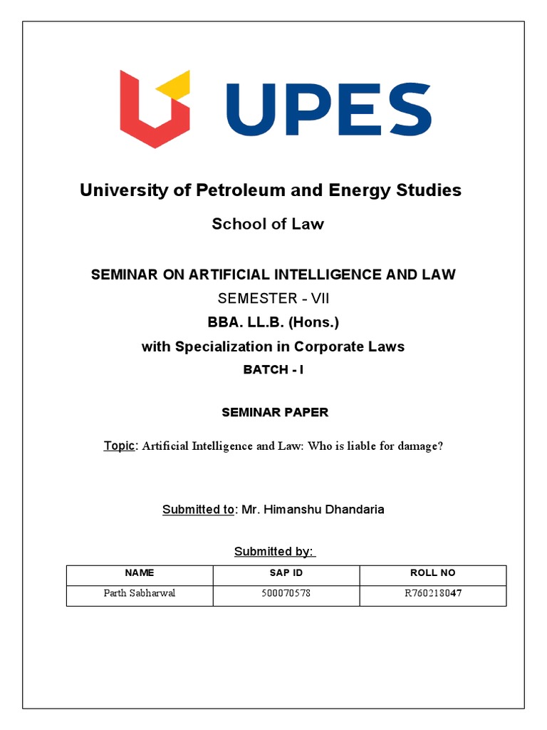 Artificial Intelligence And Law Navigating Liability In An Era Of