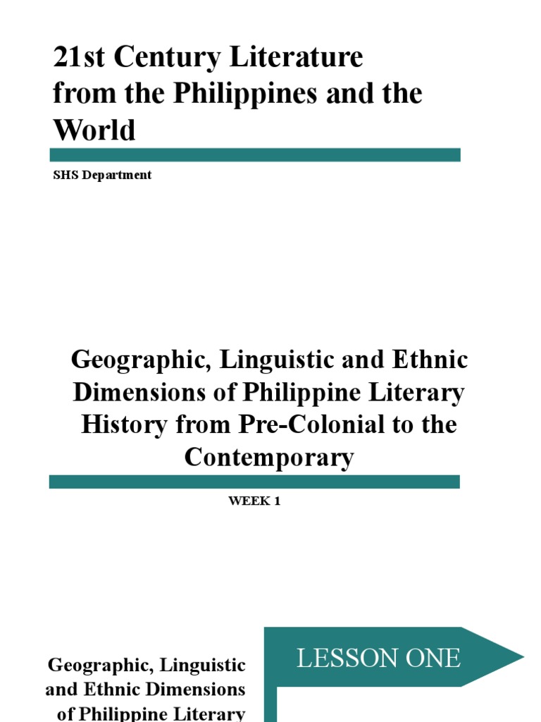 21st Century - Week 1 | PDF | Philippines | Tagalog Language