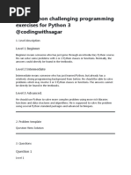 100 Python Programming Challenges | PDF | Anonymous Function | Method ...