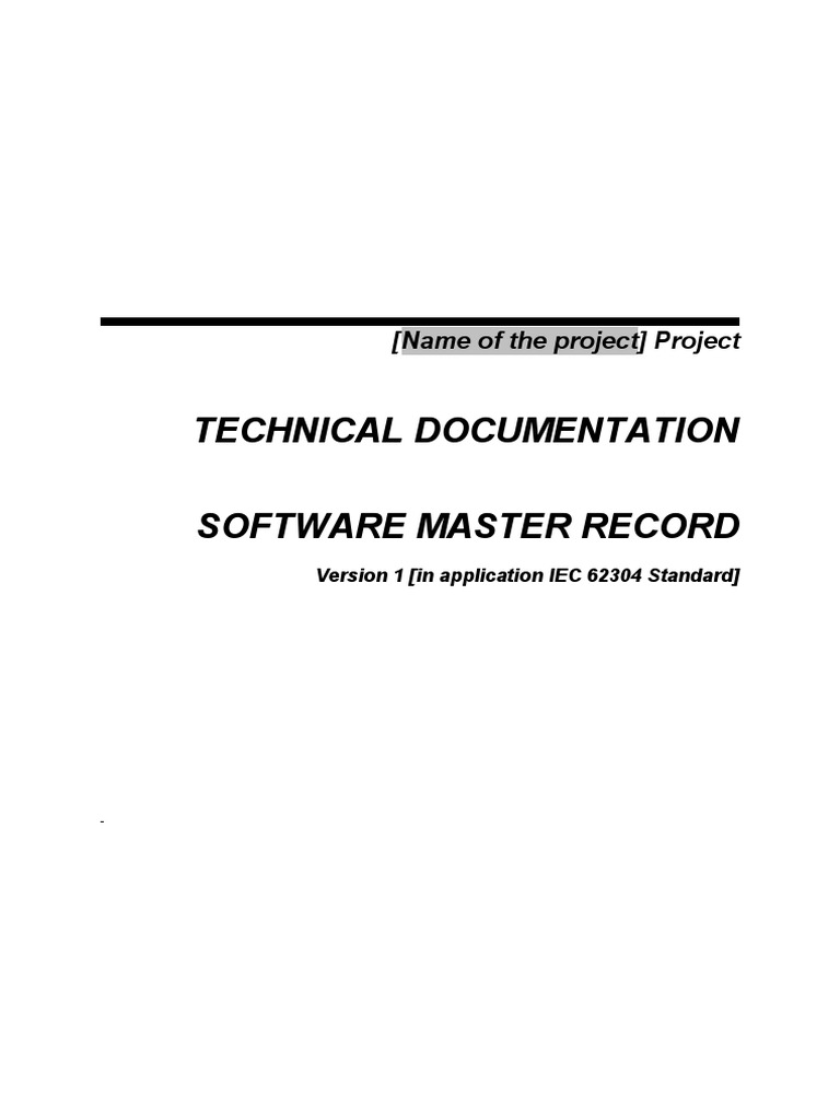 WH-FORM-XX-1.0 EN - Technical Documentation MDR Software Master Record Template | PDF | Software ...