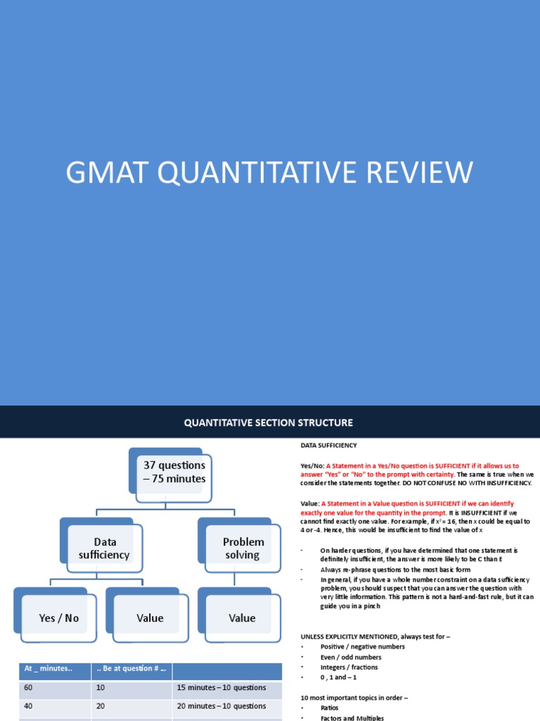 Gmat Quant | PDF | Decimal | Mean