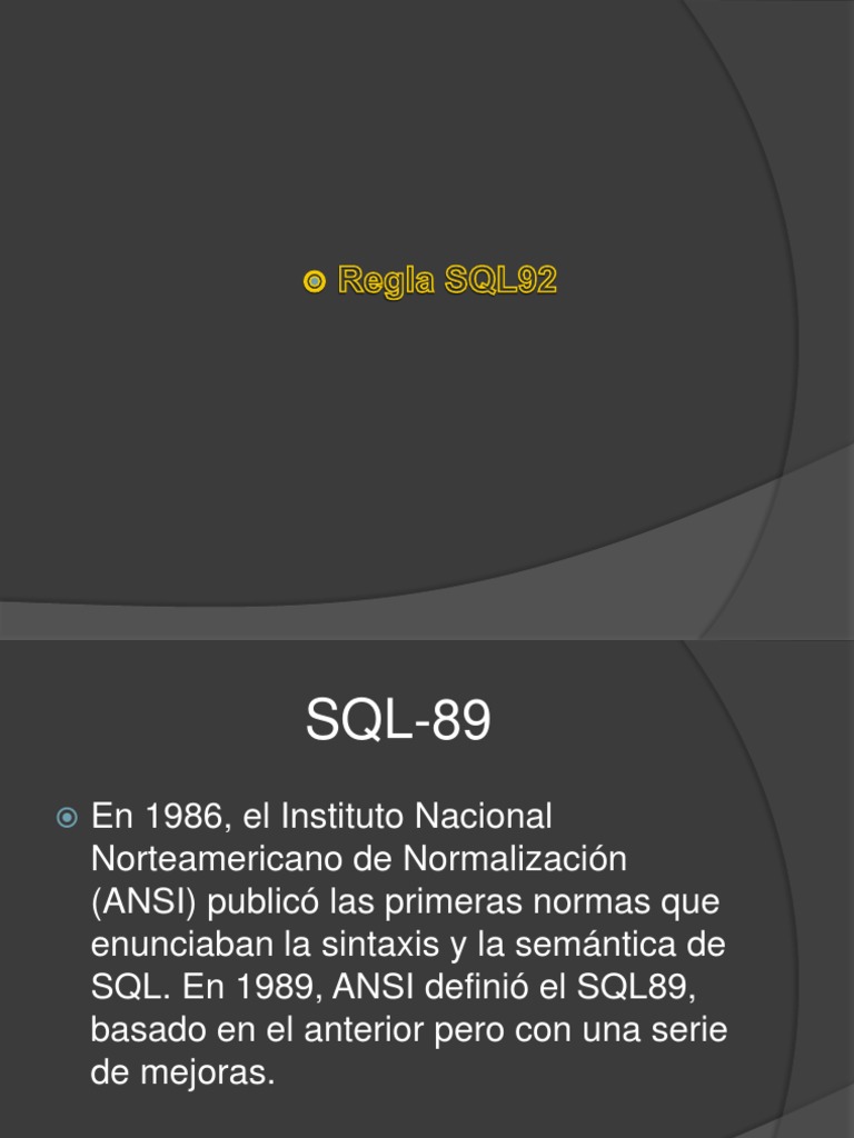 SQL 92 | PDF | SQL | Bases de datos