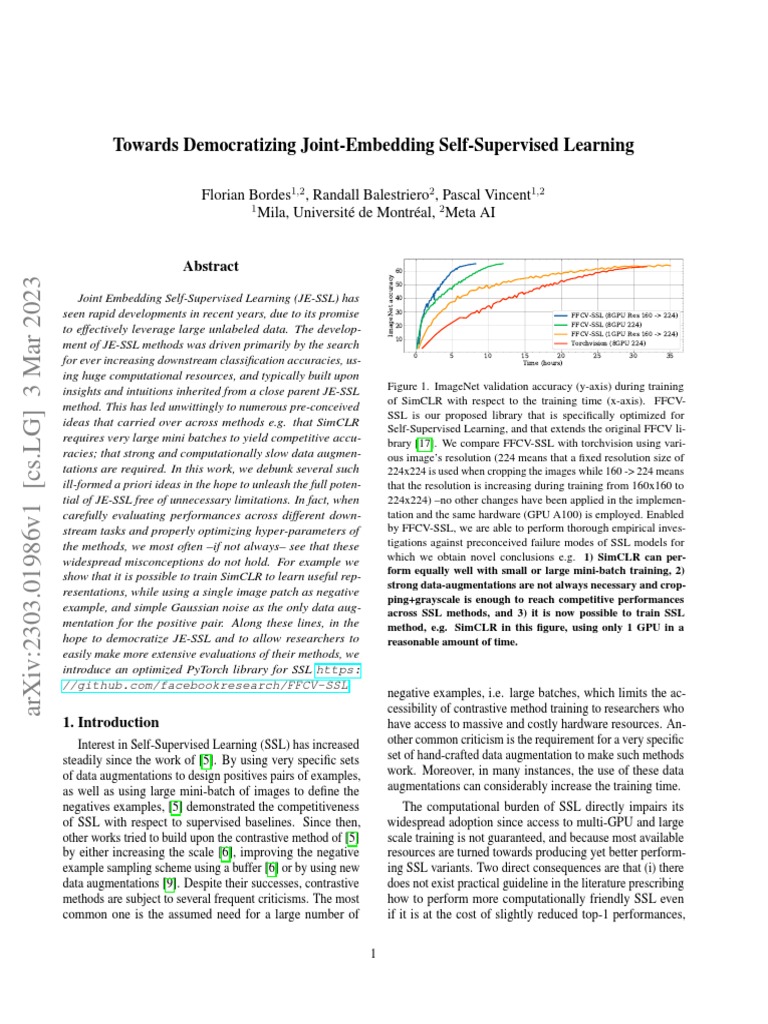 Towards Democratizing Joint-Embedding Self-Supervised Learning | PDF | Systems Science | Cognition