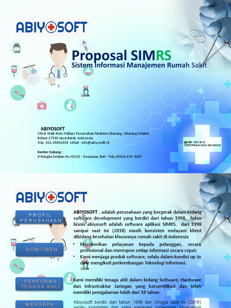 Proposal SIM: Sistem Informasi Manajemen Rumah Sakit | PDF | Bisnis