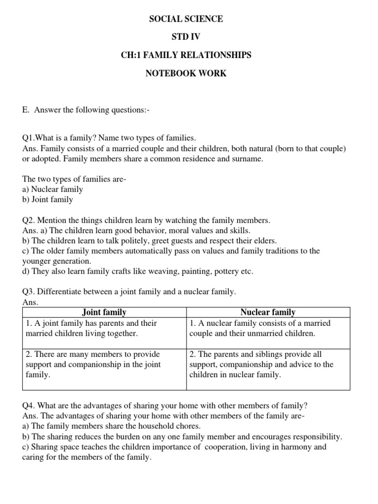 Understanding Family Relationships in Social Science | PDF