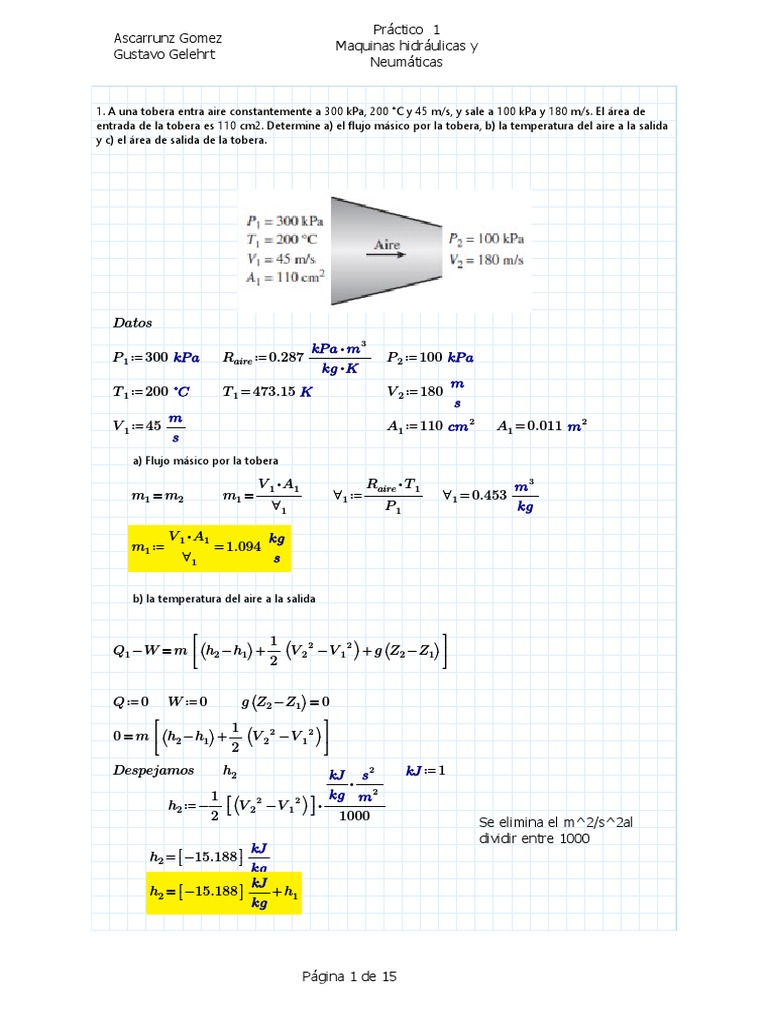 Kpa Kpa M KGK Kpa °C K M S M S CM M: 1 Aire 2 | PDF | Turbina | Gases