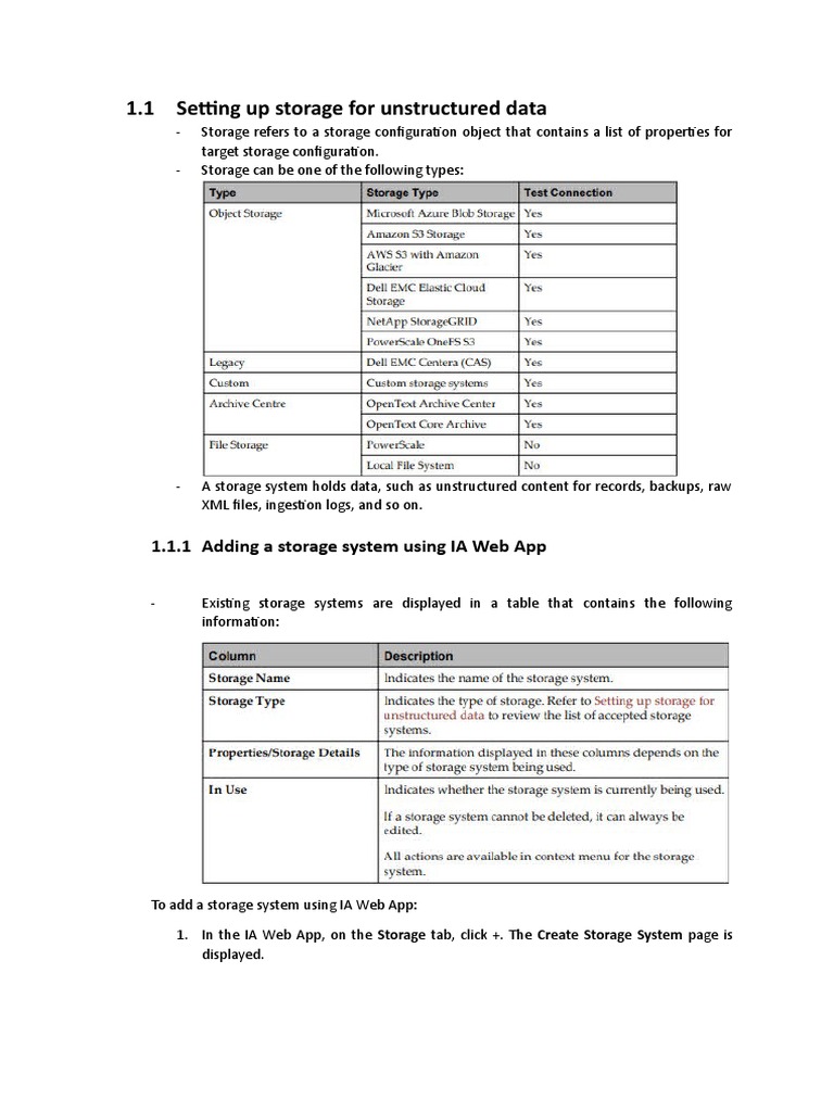 Unstructured Data Storage Setup Guide | PDF