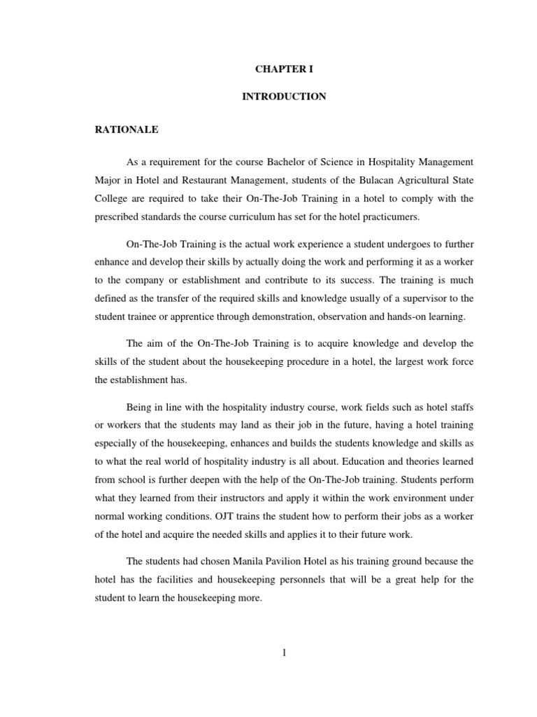 Narrative Report On Hotel Practicum at The Manila Pavilion Hotel | PDF ...