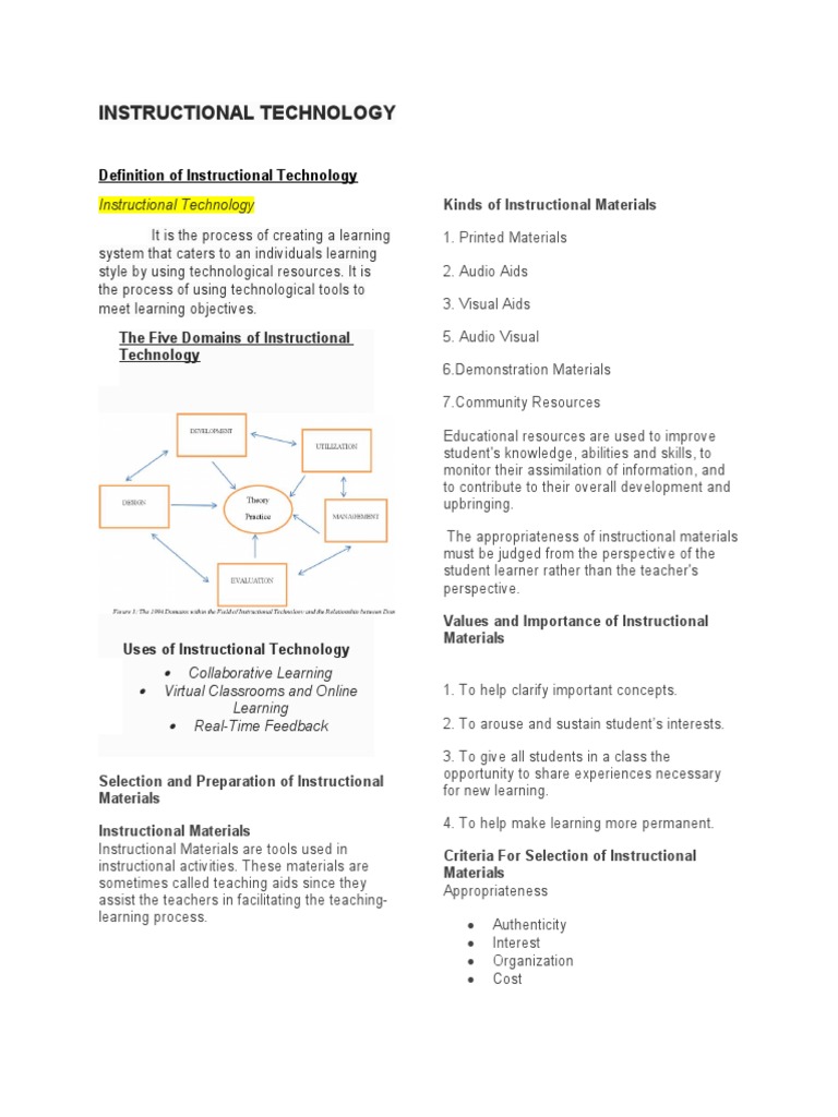 Understanding Instructional Technology | PDF | Educational Technology ...