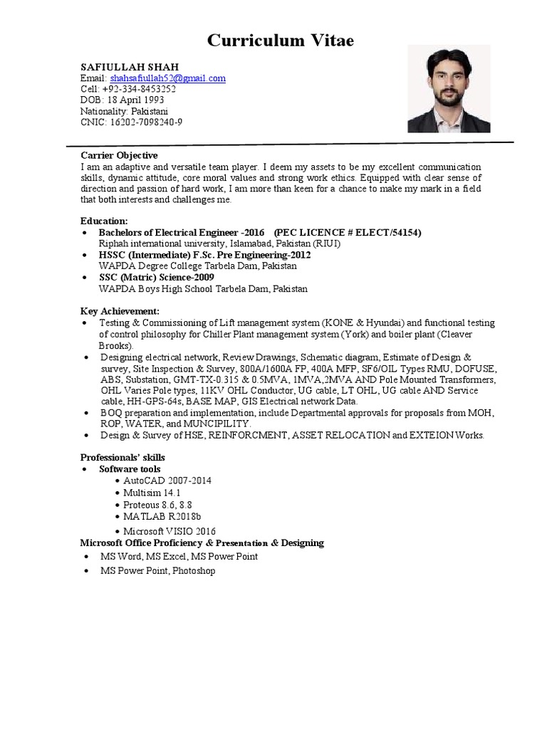 Safi CV-2021 | PDF | Project Management | Electrical Engineering
