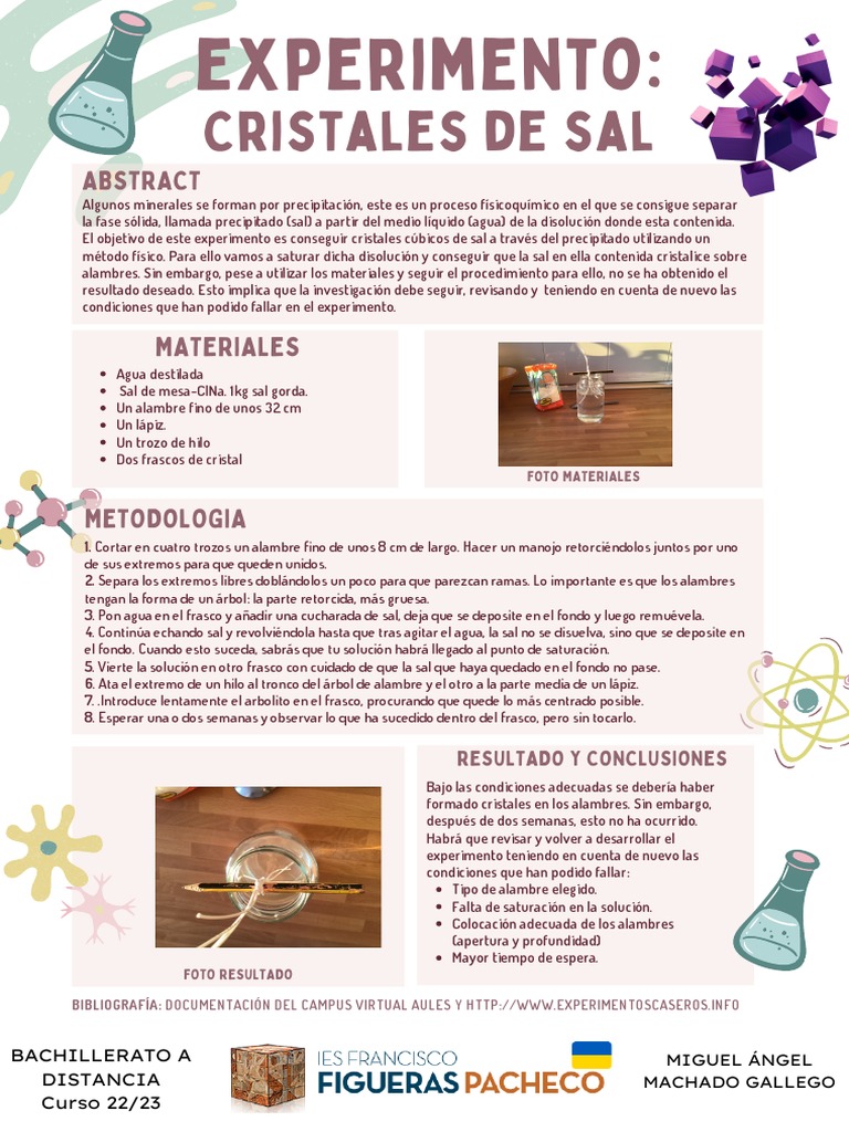Proyecto De Cristales De Sal Pdf Sal Agua