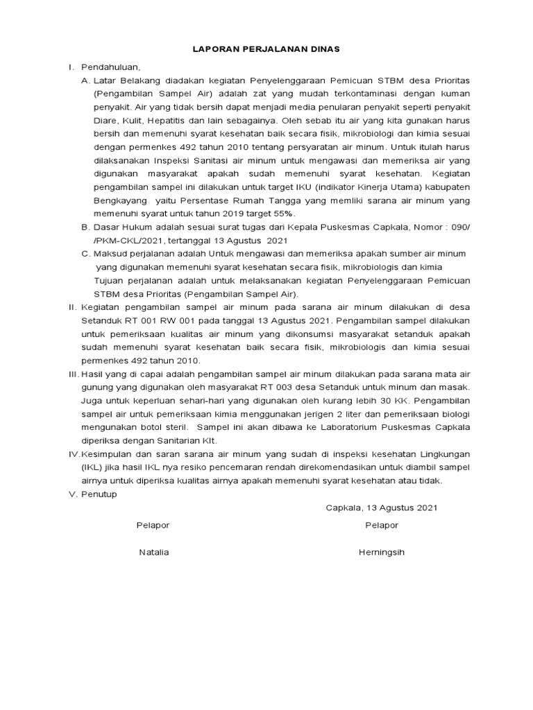 LPT BOK Pengambilan Sampel Air | PDF