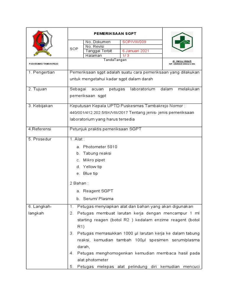 PEMERIKSAAN SGPT Wes | PDF