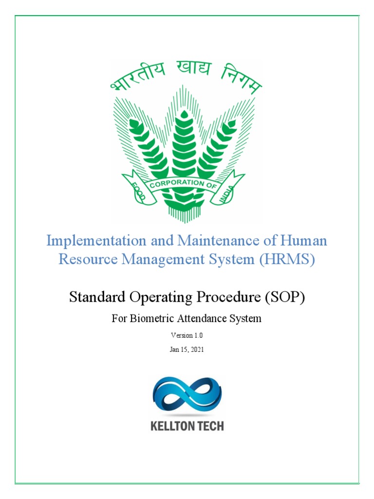 KT Biometric SOP V1.0 | PDF | Biometrics | Computer Science