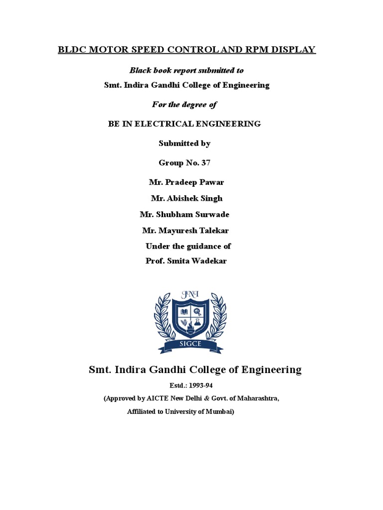 BLDC Motor Speed Control and RPM Display | PDF | Resistor | Light Emitting Diode
