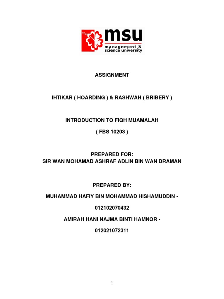Assignment 2 FMUAMALAH | Download Free PDF | Bribery