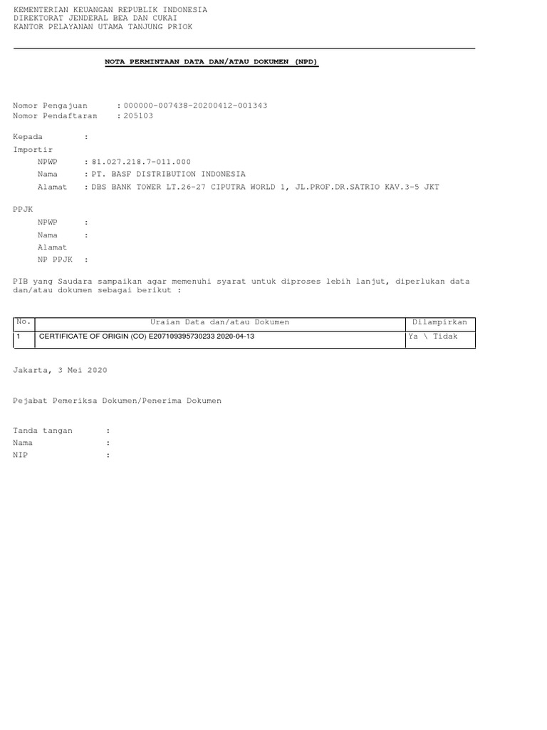 NPD 1343 | PDF | Pengelolaan Keuangan & Uang | Hukum