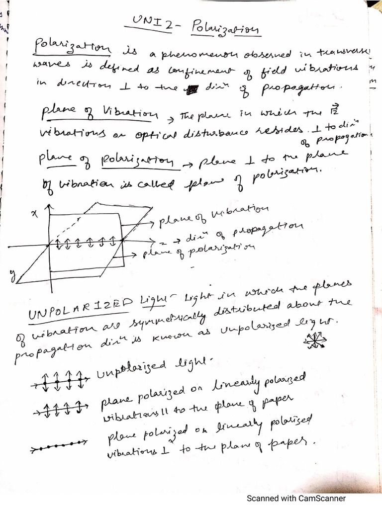My Notes Optics Polarization | PDF