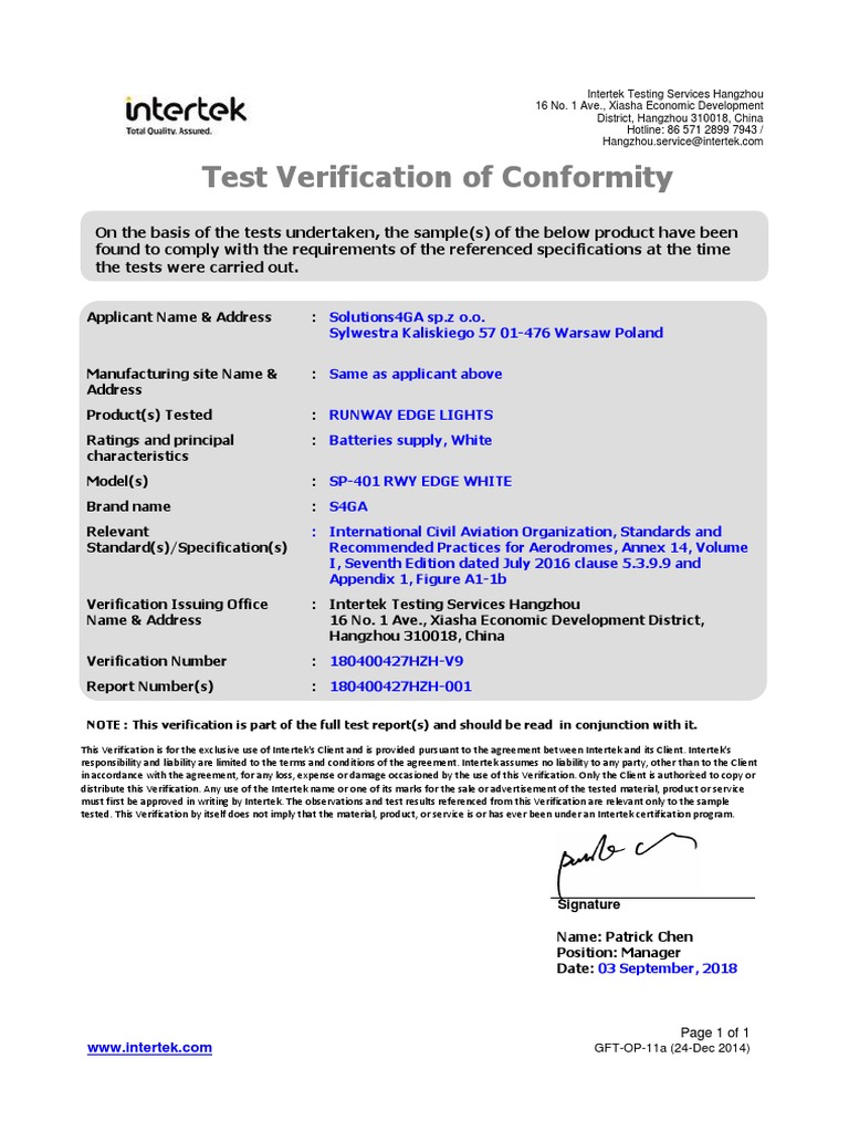 Compliance EDGE SP-401 ENG 03092018-Intertek | PDF | Business