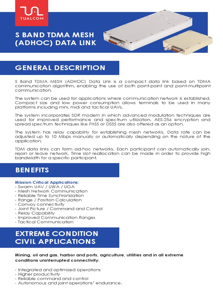 S Band Tdma Mesh Data Link | PDF | Computer Engineering | Communication