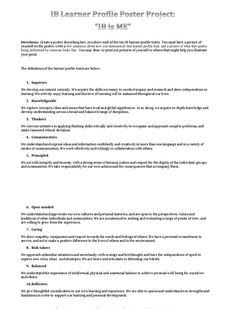 IB Poster Project | PDF | Idea | Curiosity