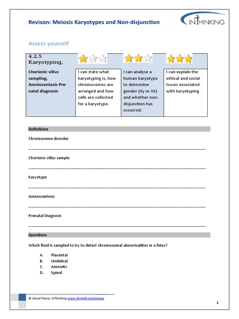 Meiosis Karyotype Revision3 Karyotyping | PDF | Karyotype | Chromosome