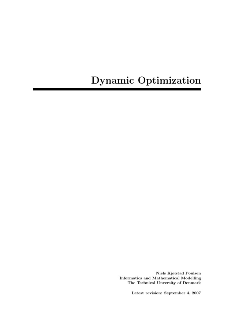 Dynamic Optimization - Book | PDF | Calculus Of Variations ...